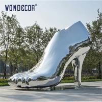 China Customized modern street high-heeled shoe stainless steel sculpture for sale