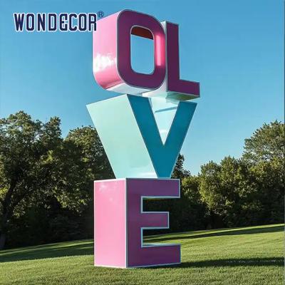 China Customized park metal art word LOVE letter stainless steel sculpture for sale