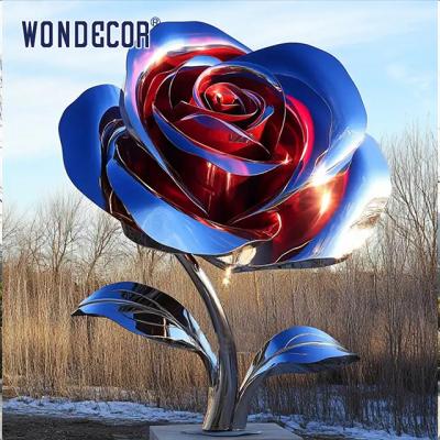 China Large-Scale Mirror Polished Corrosion Resistant Stainless Steel Sculpture for Outdoor Garden Metal Art for sale