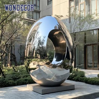 China Polished Metal Egg Sculpture | Custom Landscape Art for Hotels, Resorts & Real Estate for sale