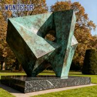 China Large Outdoor Modern Abstract Style Metal Bronze Geometric Sculpture for sale