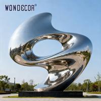 China Oversized Outdoor Art Style Stainless Steel Sculpture, Modern Abstract Landscape Decorative Ornament for sale