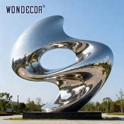 China Oversized Outdoor Art Style Stainless Steel Sculpture, Modern Abstract Landscape Decorative Ornament for sale
