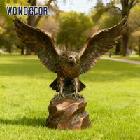 China Outdoor Large Art-style Bronze Eagle Spreading Wings Sculpture for sale