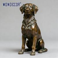 China A Life-size Realistic Bronze Sculpture of a Sitting Dog for sale