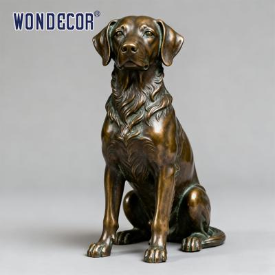 China A Life-size Realistic Bronze Sculpture of a Sitting Dog for sale