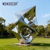 China Large-scale Metal Art Abstract Geometric Stainless Steel Sculpture for Outdoor Parks for sale