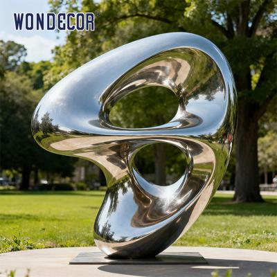 China Large Outdoor Modern-Style Streamlined Stainless Steel Sculpture for Garden Lawn for sale