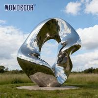 China Large-Scale Abstract Geometric Stainless Steel Sculpture for Outdoor Park Decoration for sale