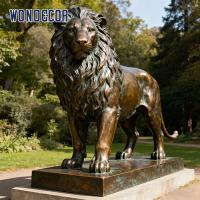 China Life-Size Lion Bronze Sculpture - Modern Metal Animal Decoration for Outdoor Squares for sale