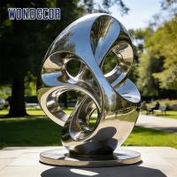 China Large-scale Metal Art Abstract Geometric Stainless Steel Sculpture for Outdoor Parks for sale
