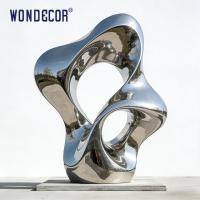 China Outdoor Large-scale Floor-standing Metal Art Modern Geometric Stainless Steel Sculpture for sale