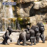 China Garden Use Life Size Black Patina Effect Bronze Gorilla Sculpture for Sale for sale