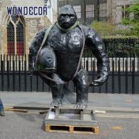 China Garden Use Life Size Black Patina Effect Bronze Gorilla Sculpture for Sale for sale