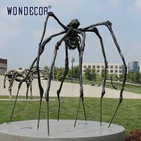 China Casting custom sized black large copper bronze spider statues, suitable for squares or gardens for sale