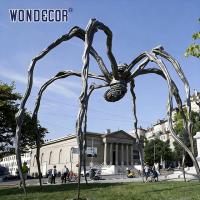 China Casting custom sized black large copper bronze spider statues, suitable for squares or gardens for sale
