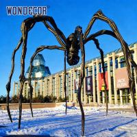 China Casting custom sized black large copper bronze spider statues, suitable for squares or gardens for sale