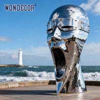 China Customized modern 3D abstract screaming large stainless steel outdoor garden decoration facial sculpture for sale
