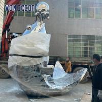 China Modern Animal Fish Stainless Steel Sculpture Custom Outdoor Decor Large Sculpture for sale