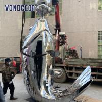 China Modern Animal Fish Stainless Steel Sculpture Custom Outdoor Decor Large Sculpture for sale