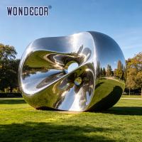 China Large Mirror Polished Stainless Steel Abstract Elliptical Sculpture Outdoor Park Modern Art Landscape Landmark Decorative Statue for sale
