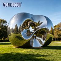 China Large Mirror Polished Stainless Steel Abstract Elliptical Sculpture Outdoor Park Modern Art Landscape Landmark Decorative Statue for sale