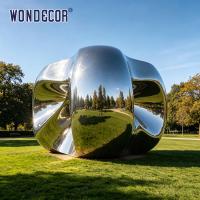 China Large Mirror Polished Stainless Steel Abstract Elliptical Sculpture Outdoor Park Modern Art Landscape Landmark Decorative Statue for sale