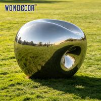 China Large Mirror Polished Stainless Steel Concave Water Drop Sculpture Outdoor Park Modern Abstract Landscape Landmark Decorative Statue for sale