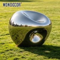 China Large Mirror Polished Stainless Steel Concave Water Drop Sculpture Outdoor Park Modern Abstract Landscape Landmark Decorative Statue for sale
