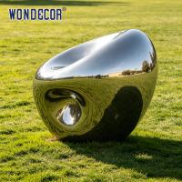 China Large Mirror Polished Stainless Steel Concave Water Drop Sculpture Outdoor Park Modern Abstract Landscape Landmark Decorative Statue for sale