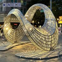 China Large Outdoor Stainless Steel Sculpture Lighting Sculpture for sale