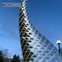 China Large outdoor stainless steel lighting sculpture with curved shape for sale
