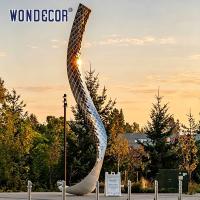 China Large outdoor stainless steel lighting sculpture with curved shape for sale