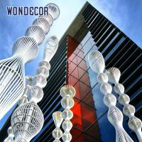 China Large outdoor park square stainless steel lighting sculpture for sale