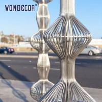 China Large outdoor park square stainless steel lighting sculpture for sale