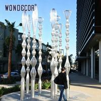 China Large outdoor park square stainless steel lighting sculpture for sale