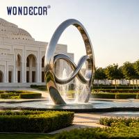 China Large outdoor stainless steel water fountain sculpture for sale