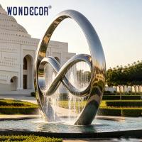 China Large outdoor stainless steel water fountain sculpture for sale