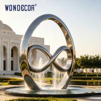 China Large outdoor stainless steel water fountain sculpture for sale