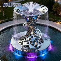 China Large outdoor park square stainless steel fountain sculpture for sale
