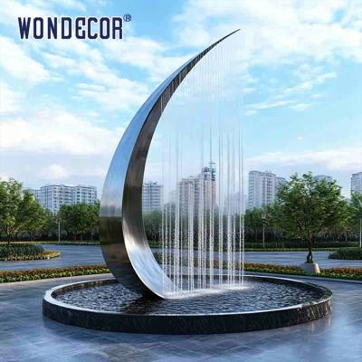 China Large outdoor park square fountain stainless steel sculpture for sale