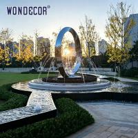 China Large outdoor park square pool spray stainless steel sculpture for sale