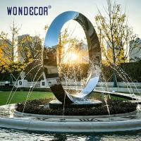 China Large outdoor park square pool spray stainless steel sculpture for sale