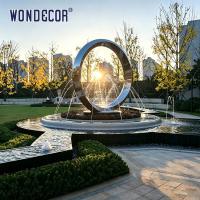 China Large outdoor park square pool spray stainless steel sculpture for sale