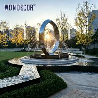 China Large outdoor park square pool spray stainless steel sculpture for sale