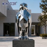 China Large Mirror Stainless Steel Geometric Faceted Eagle Sculpture for Office Building & Commercial Plaza Landscape for sale