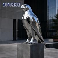 China Large Mirror Stainless Steel Geometric Faceted Eagle Sculpture for Office Building & Commercial Plaza Landscape for sale