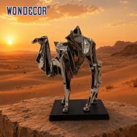 China Large Mirror Stainless Steel Origami Camel Sculpture for City Plaza Commercial Landscaping for sale