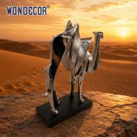 China Large Mirror Stainless Steel Origami Camel Sculpture for City Plaza Commercial Landscaping for sale