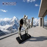 China Large Mirror Stainless Steel Origami Camel Sculpture for City Plaza Commercial Landscaping for sale